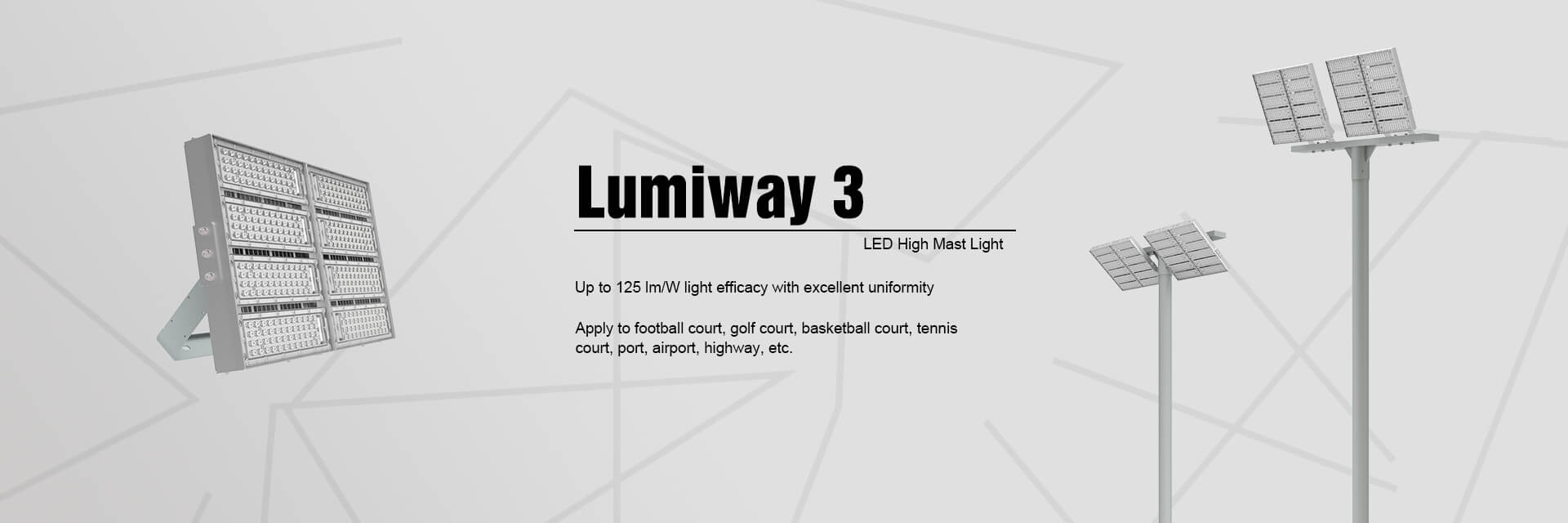 Lumiway 3 LED High Mast light series - YAHAM Lighting